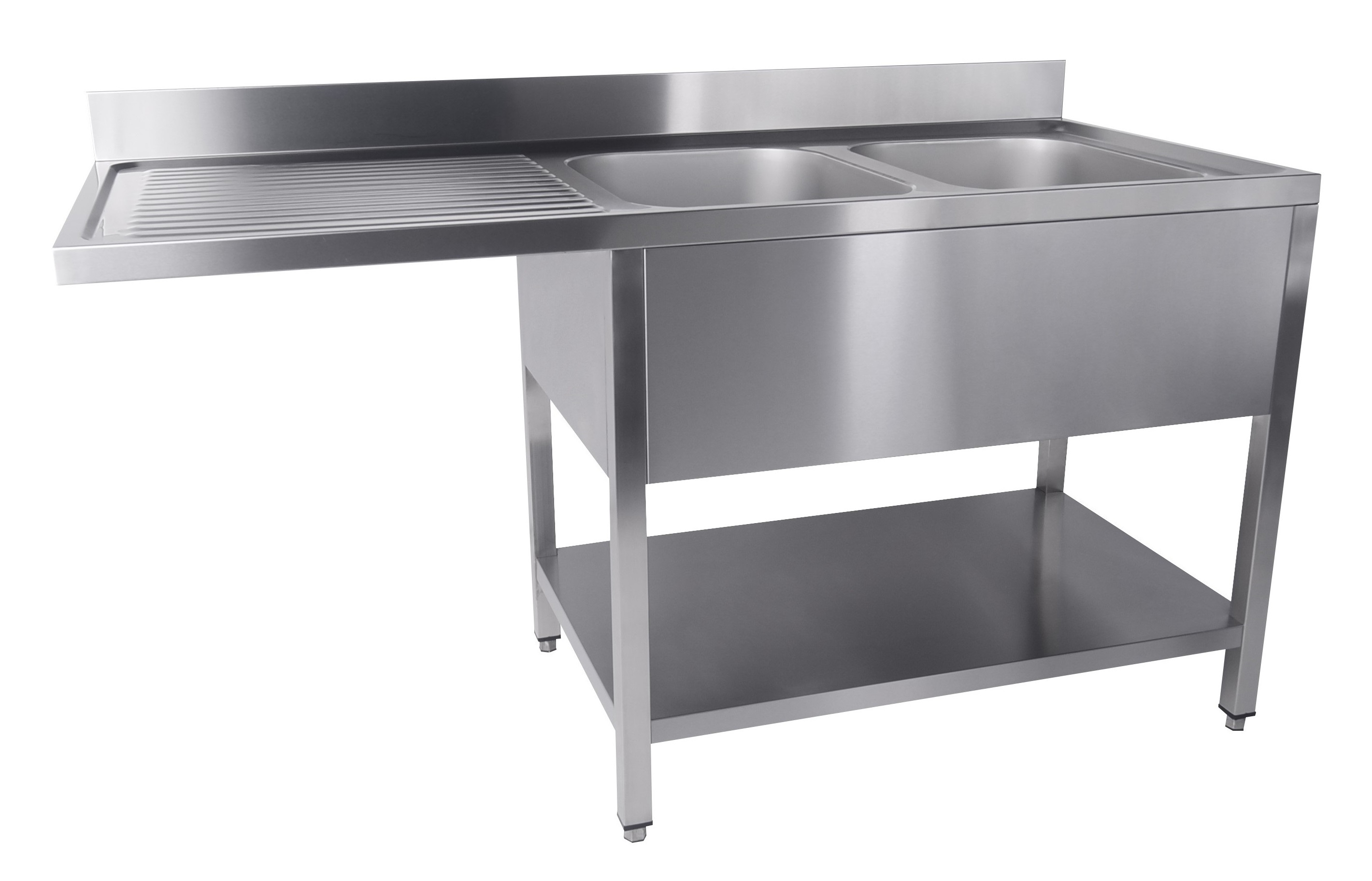 Plonge inox 2 bacs avec emplacement lave-vaisselle Plonge pro avec étagère et lave vaisselle ...